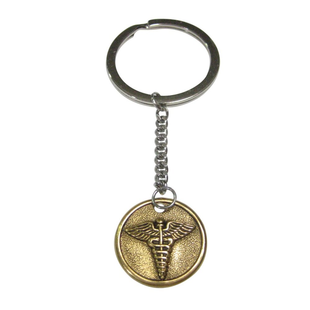 Medical Caduceus Symbol Pendant Keychain - Gem